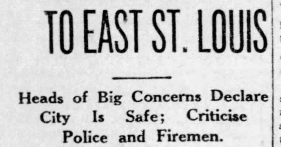Followup coverage of East St. Louis riots