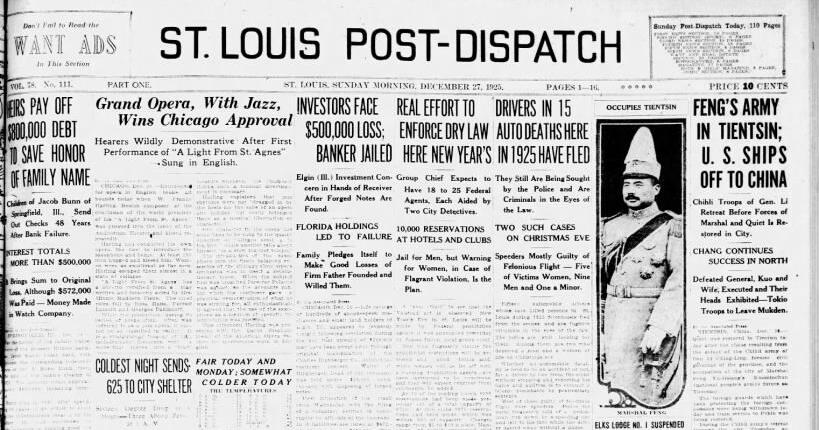 See the Dec. 27, 1925, front page: 'Real effort' to enforce prohibition ...