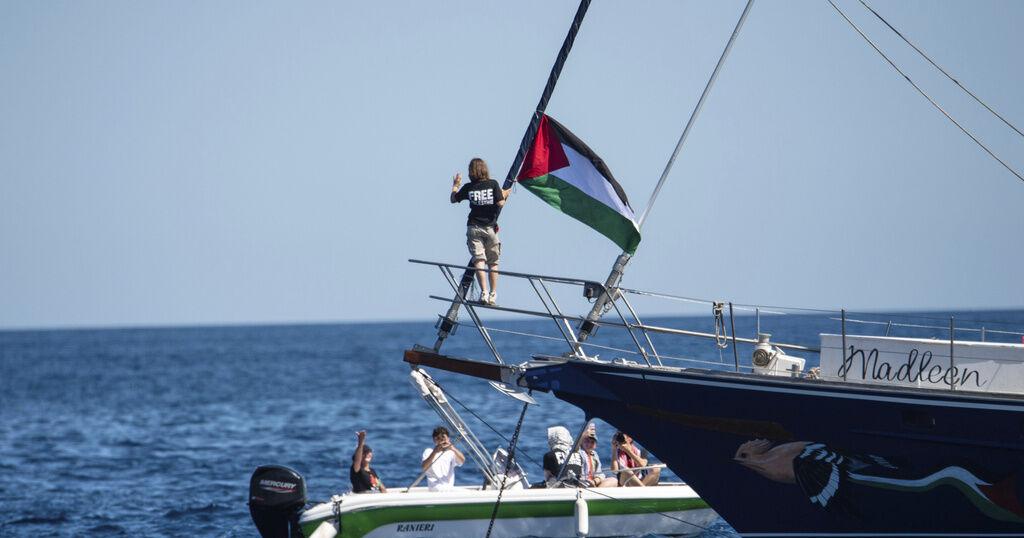 Humanitarian vessel on aid mission to Gaza rescues 4 migrants at sea