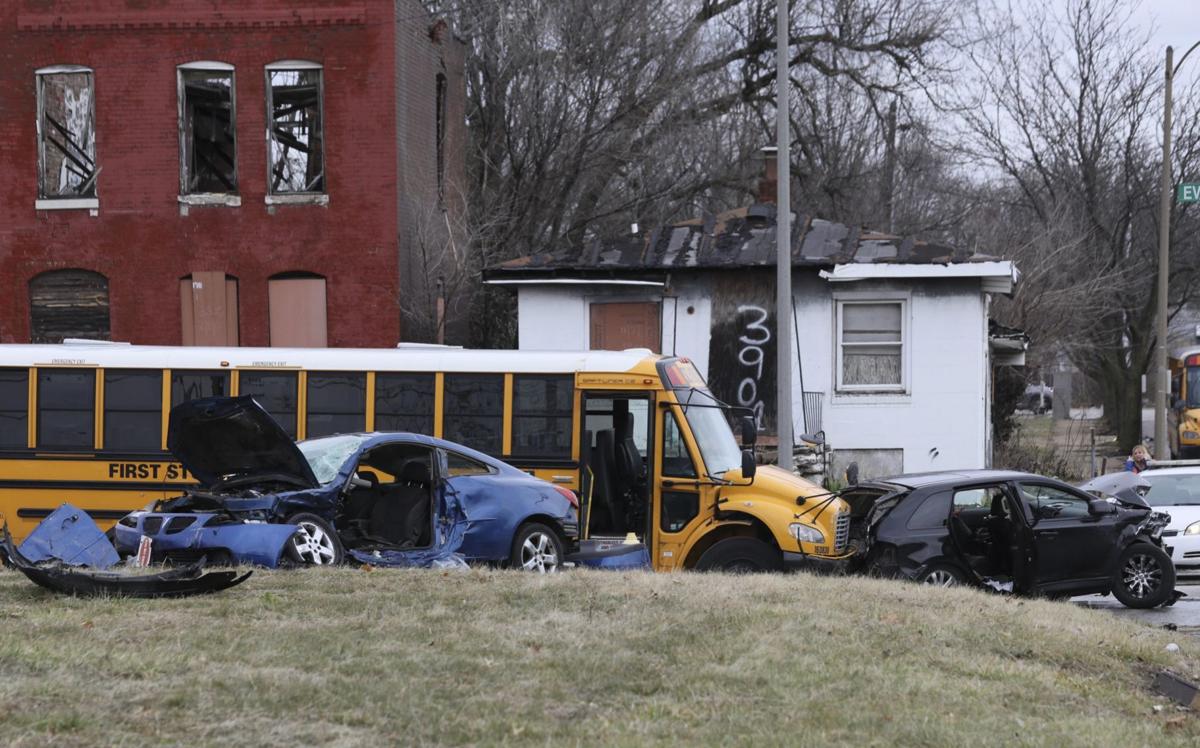 School bus among three vehicles in St. Louis crash