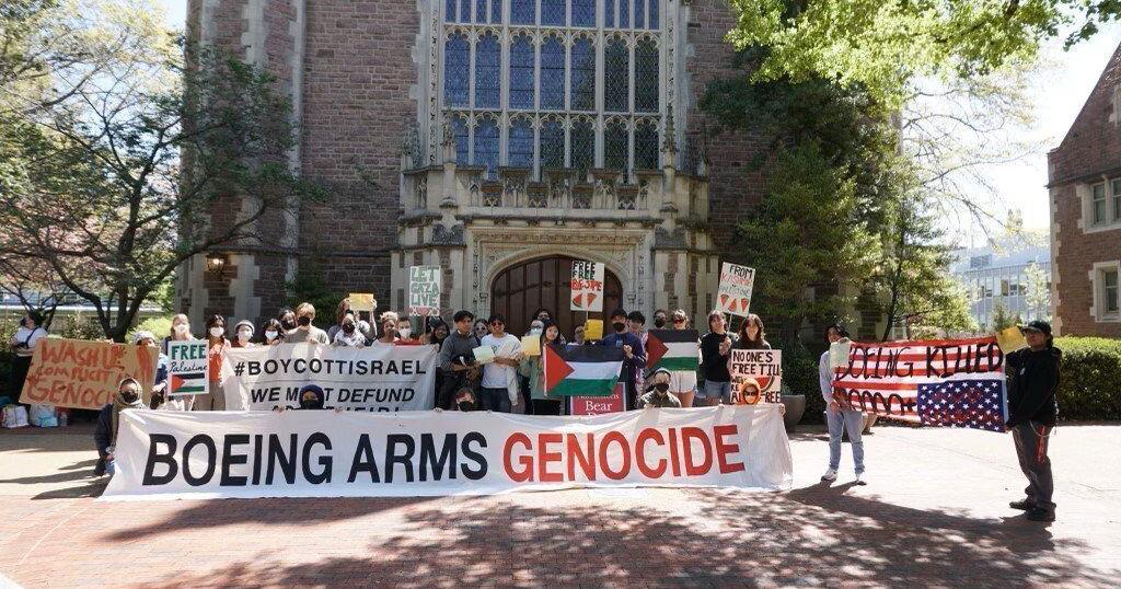 Anti-Boeing protest at Washington U. ends with arrests