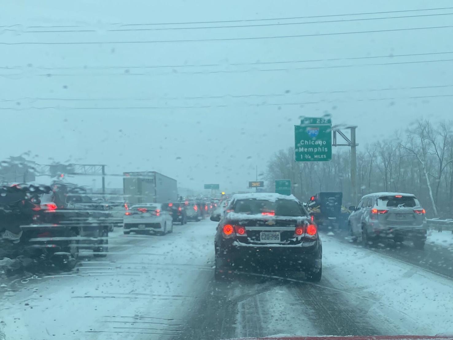 Snow snarls St. Louis traffic. MoDOT surprised by timing.