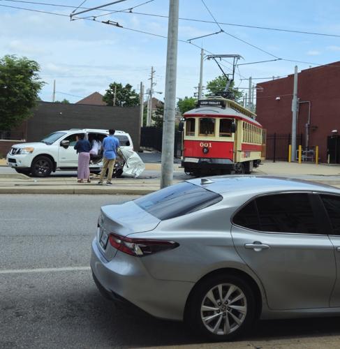 Loop Trolley and SUV collide on Delmar; ambulance takes two to the hospital