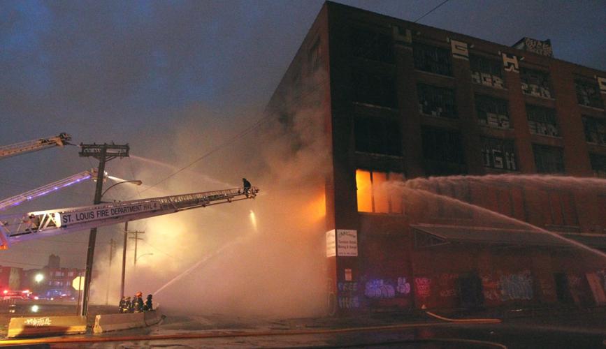 St. Louis firefighters battle warehouse fire