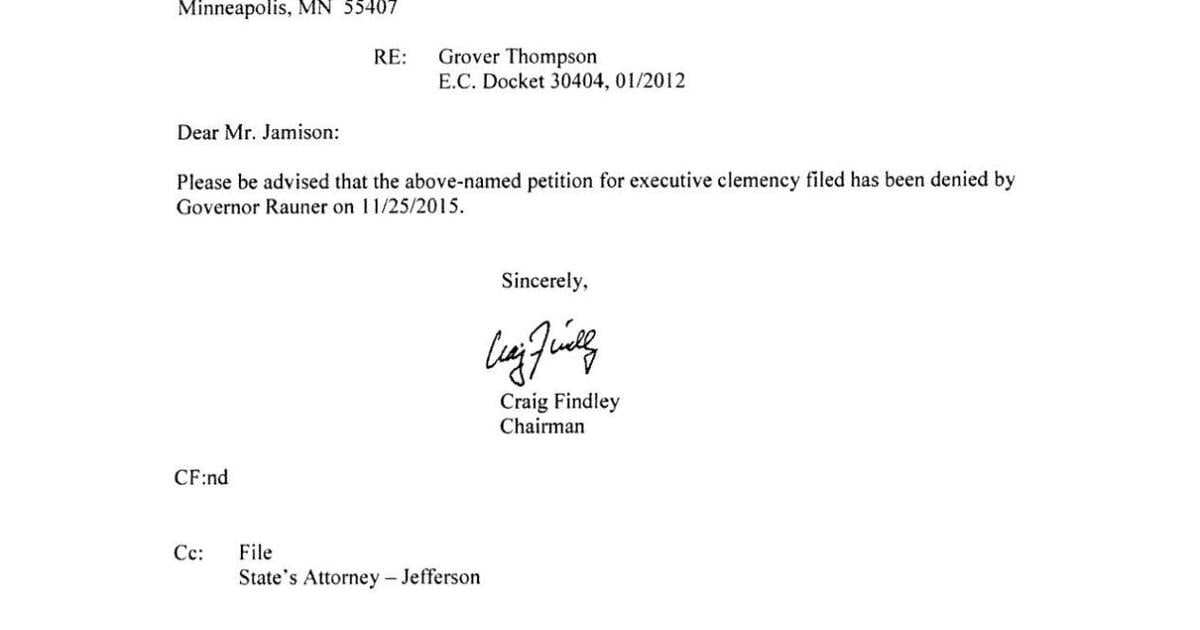 Illinois Prisoner Review Board Letter