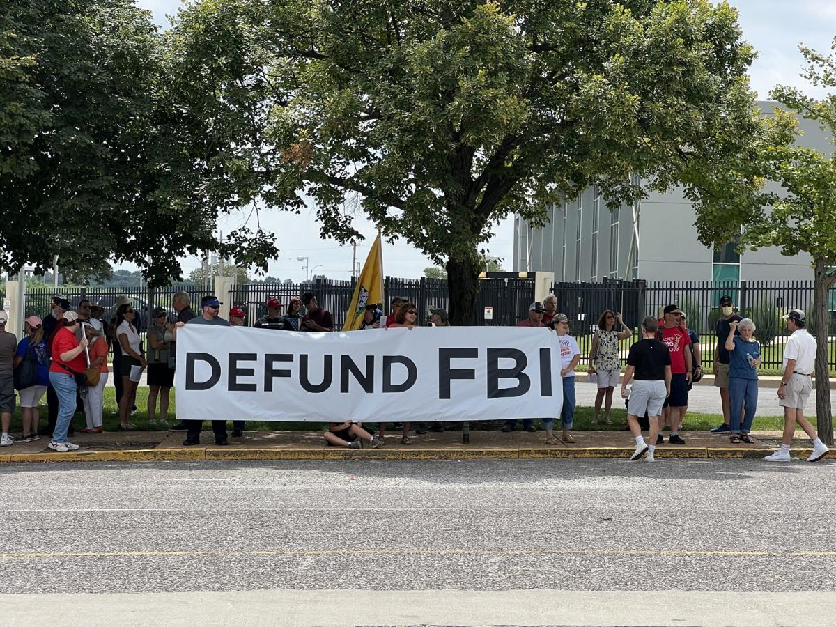 Dozens protest search of Trump's house at downtown St. Louis FBI office