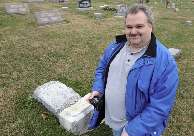 His hobby is recording Illinois tombstones, thousands of them