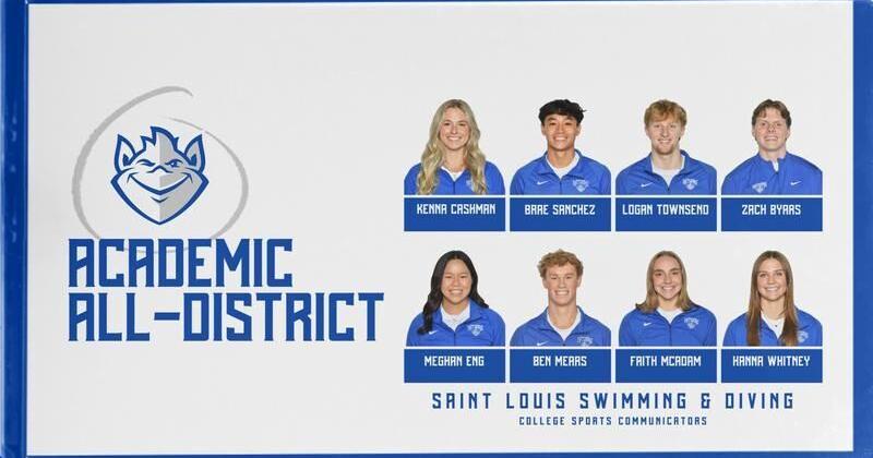 Eight Billikens earn swimming and diving academic all-district honors