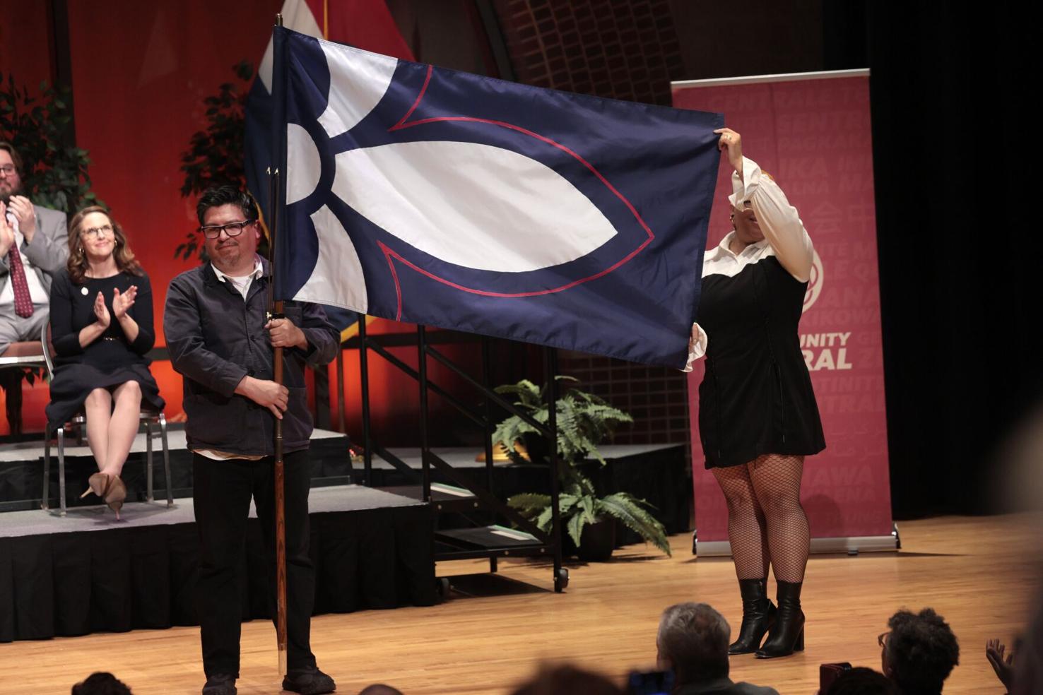 St. Louis County Executive Sam Page unveils new flag