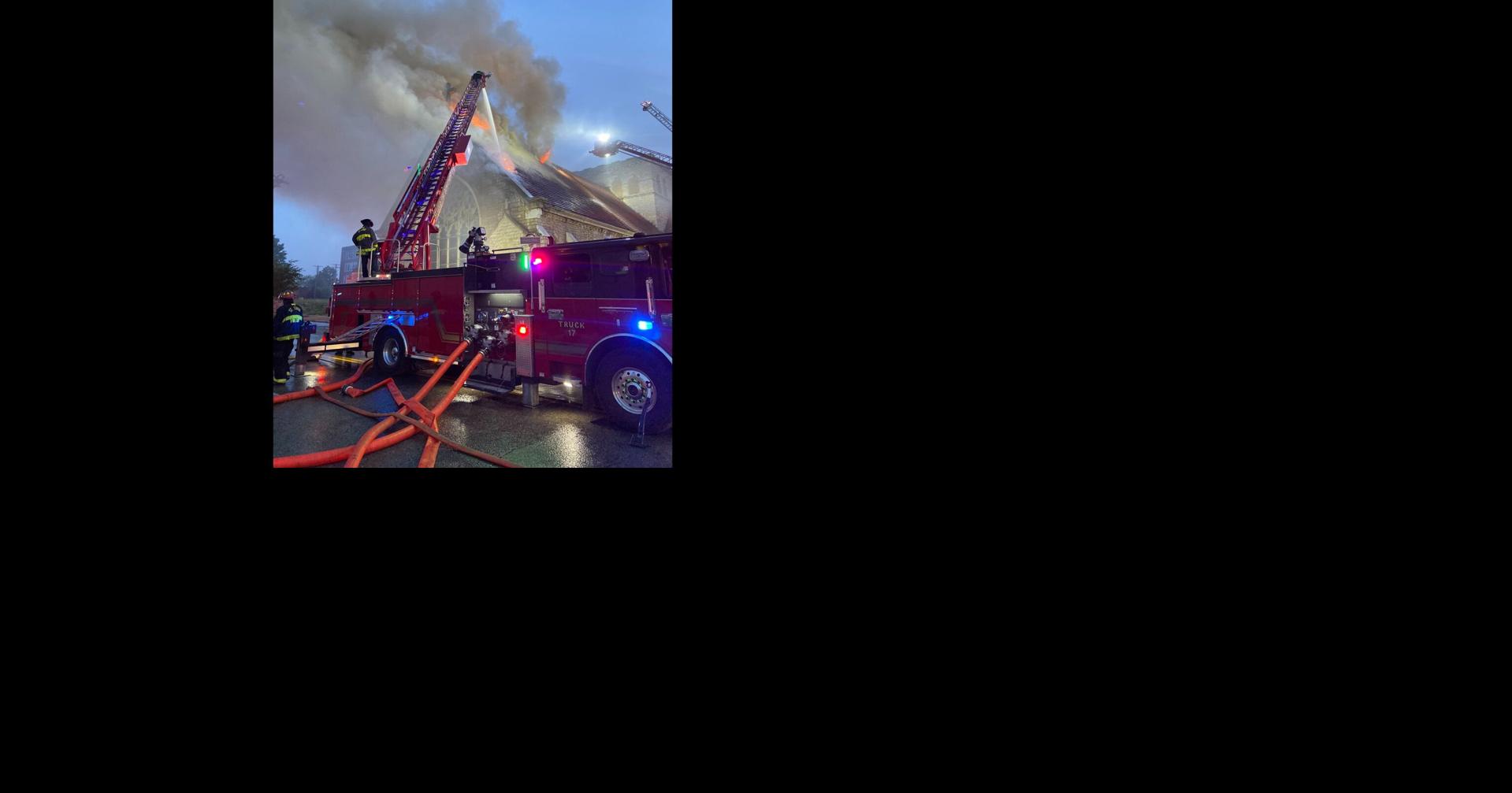 St. Louis church fire on Washington