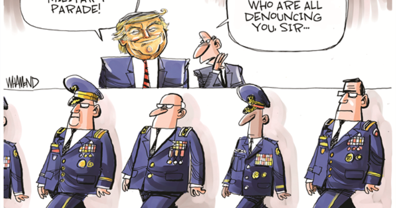 In the cartoons: Military leaders; Cages; Defund movement
