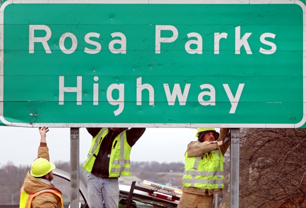 Vandalized Rosa Parks highway sign in St. Louis County to be replaced