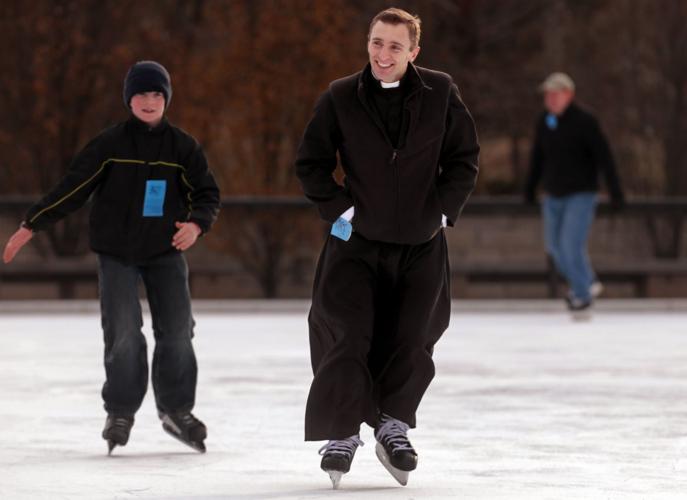 Who is that dashing holy man ripping up the ice at Steinberg Rink?