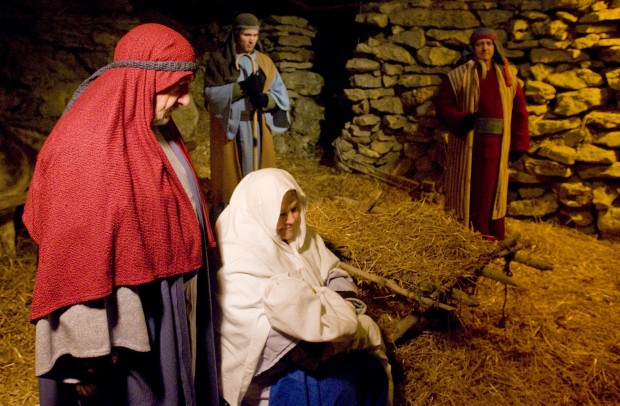 Performing the story at the Windsor Baptist Church live nativity