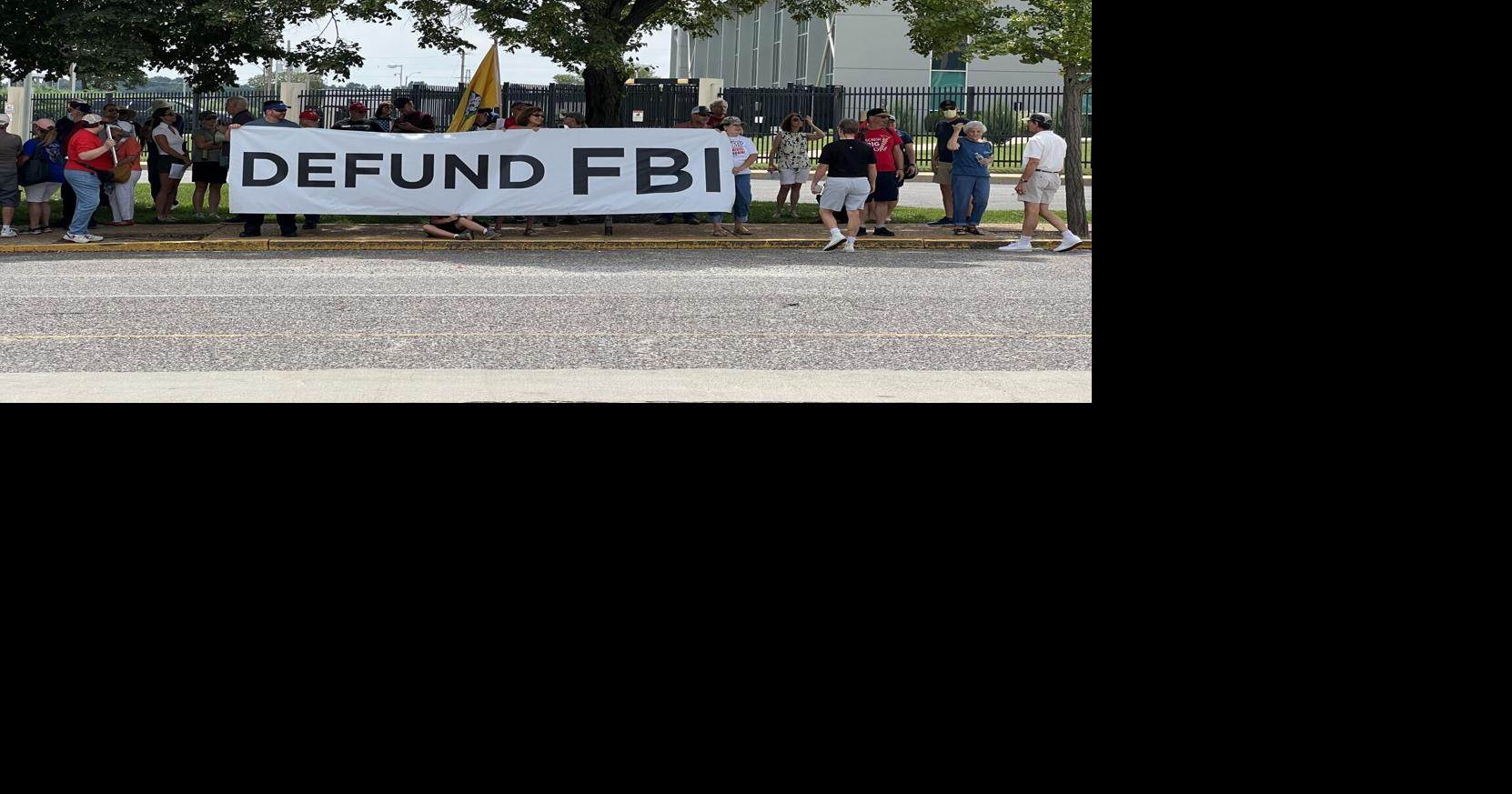 Dozens protest search of Trump's house at downtown St. Louis FBI office