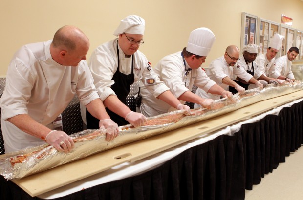 Local chef creates 500-pound 'hog log'