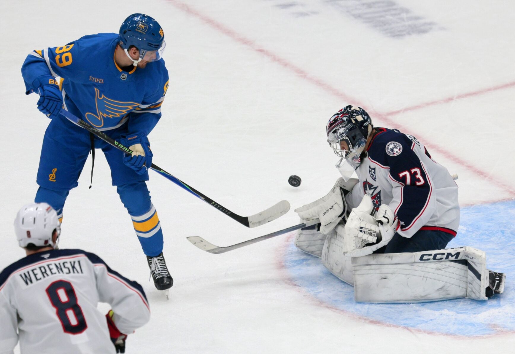 Blues drop final home game before Olympic break, lose 5-3 to Blue Jackets