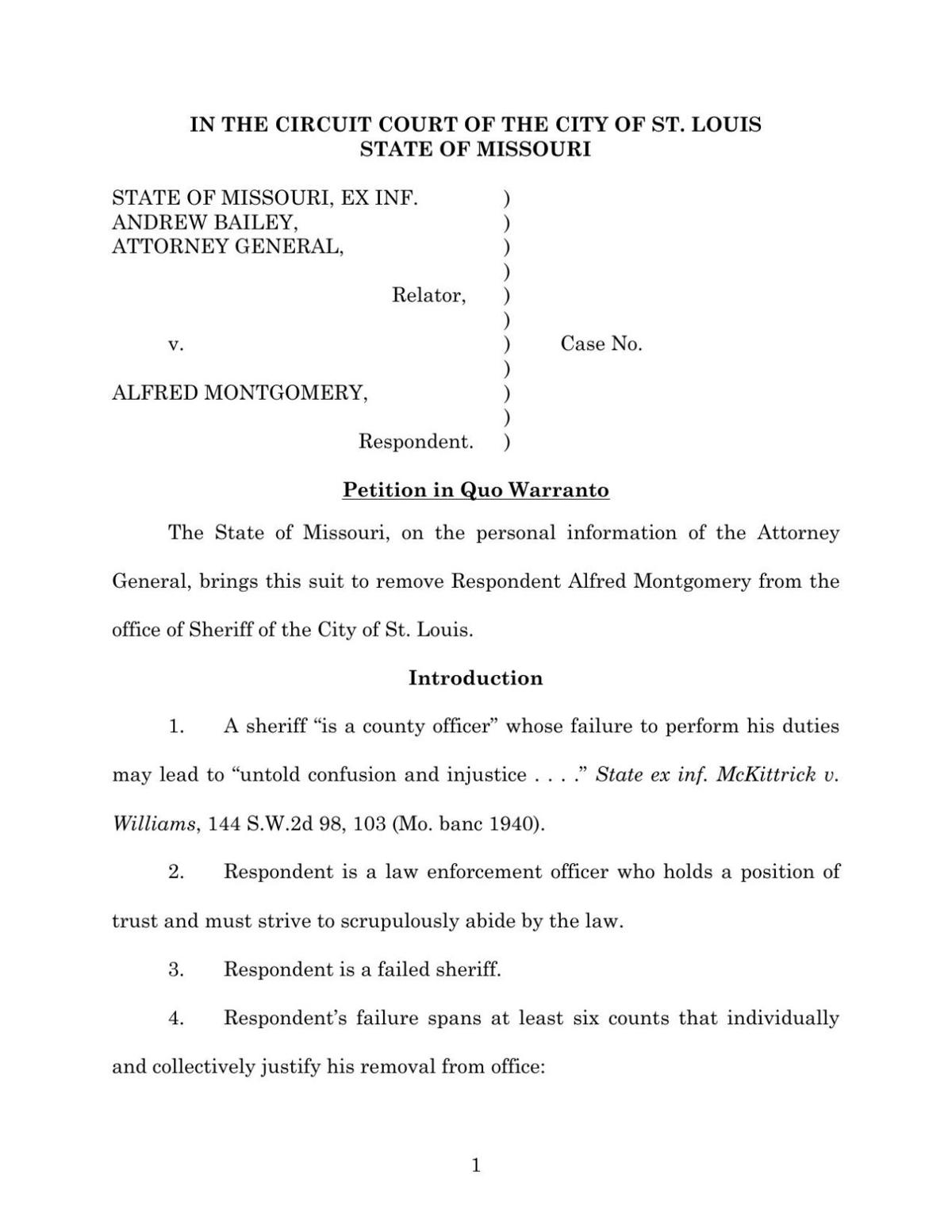 Bailey seeks videos, files in St. Louis sheriff removal suit