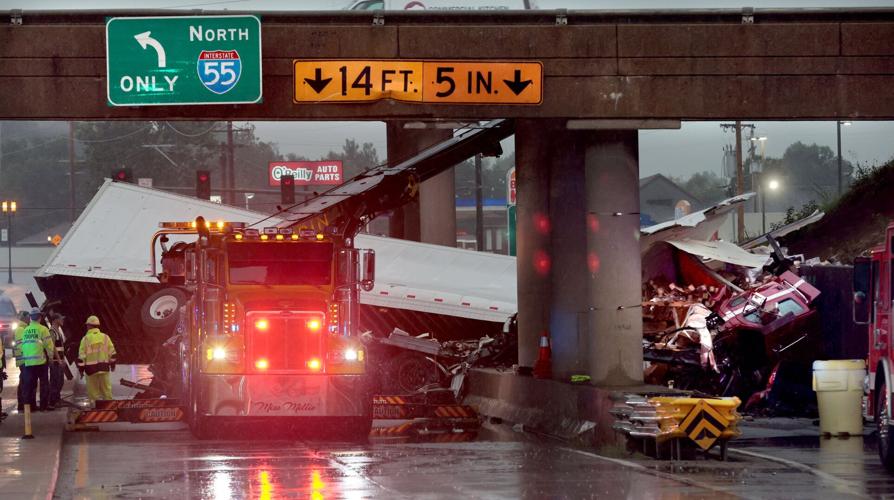 Tractor-trailer driver seriously injured in crash on Interstate 55 in ...