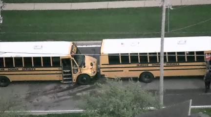 Four students suffer minor injuries in bus crash near Parkway South