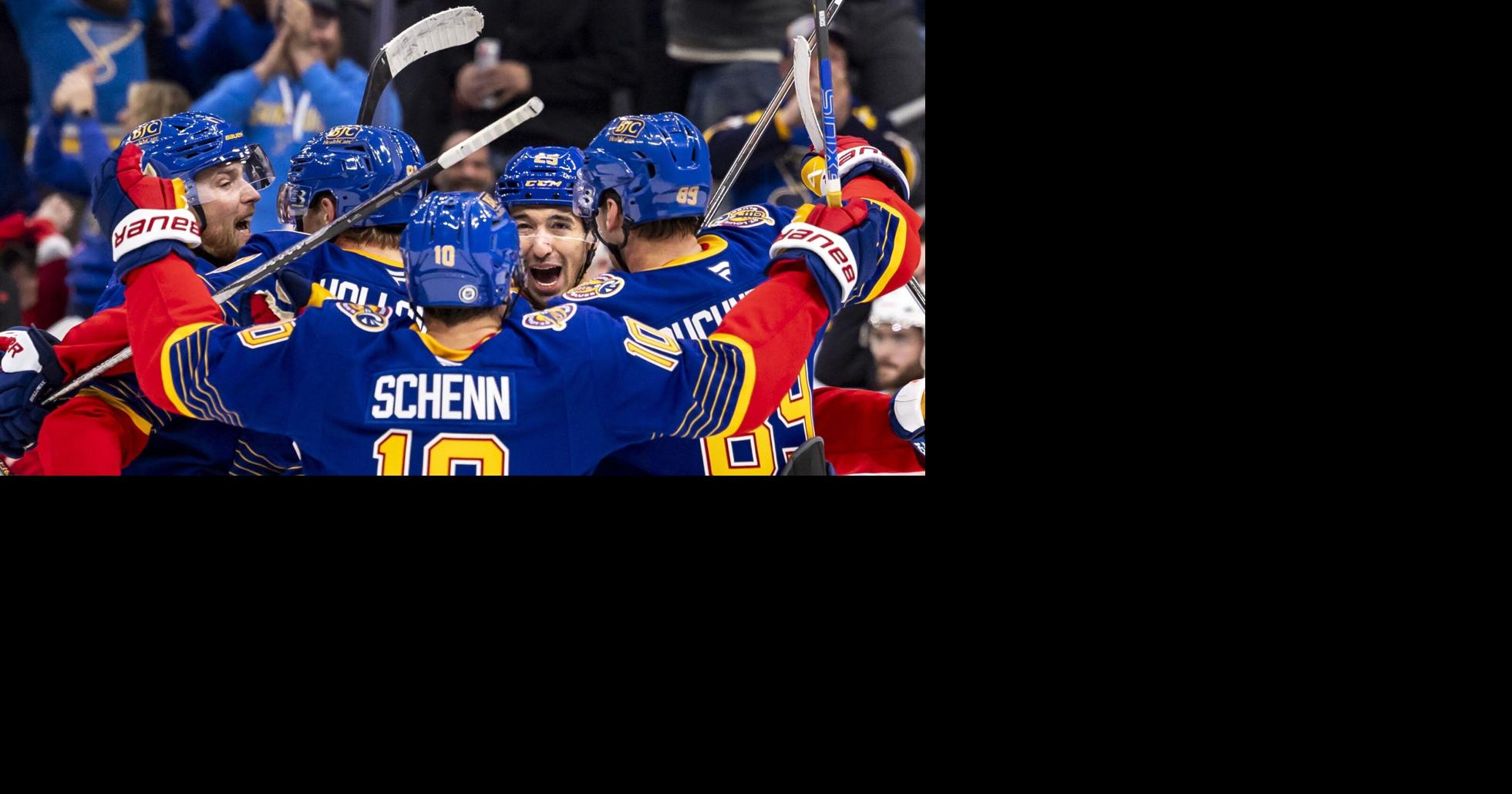 Photos: Blues push win streak to 10 in overtime, Jimmy Snuggerud makes ...