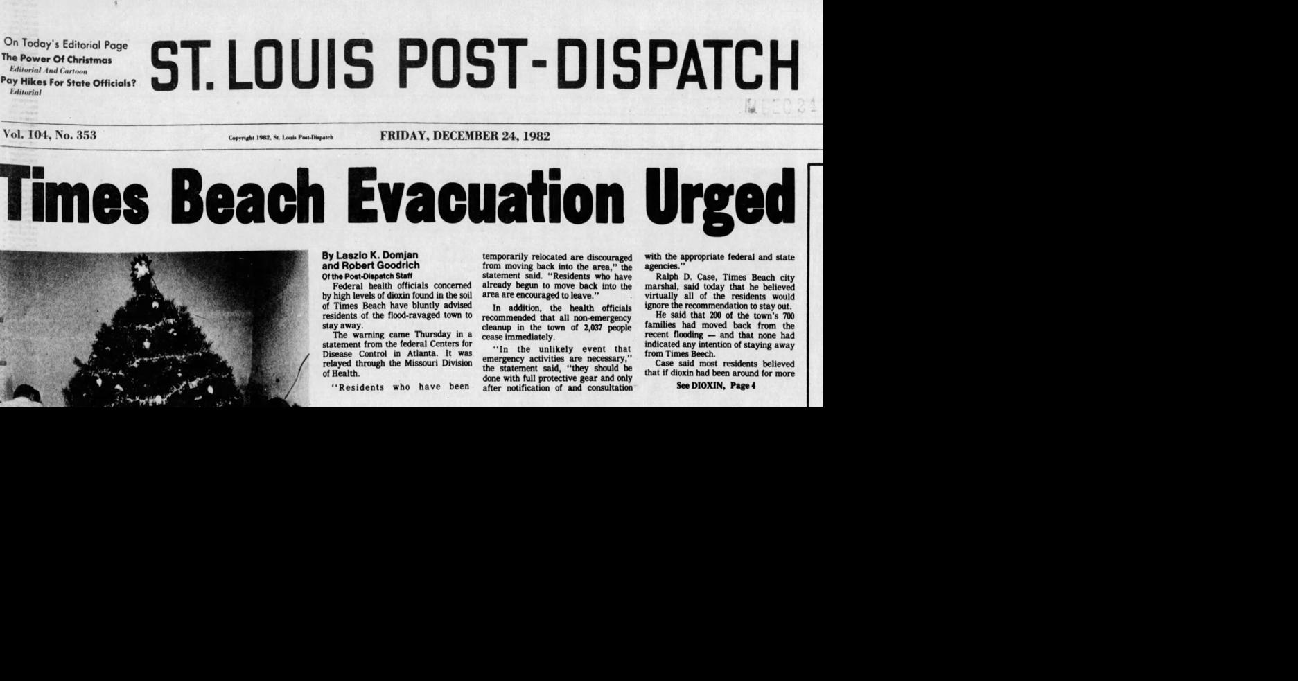 Times Beach evacuation urged on this day in 1982