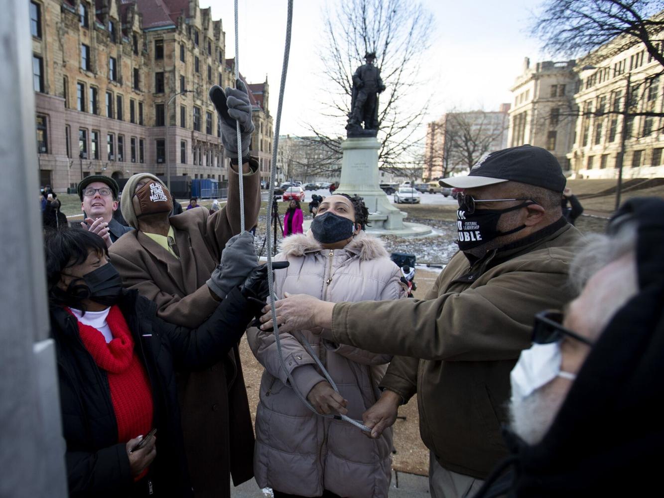 Flag raising celebrates the beginning of Black History Month