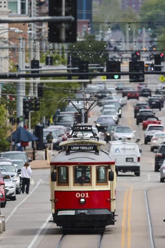 Loop Trolley and SUV collide on Delmar; ambulance takes two to the hospital