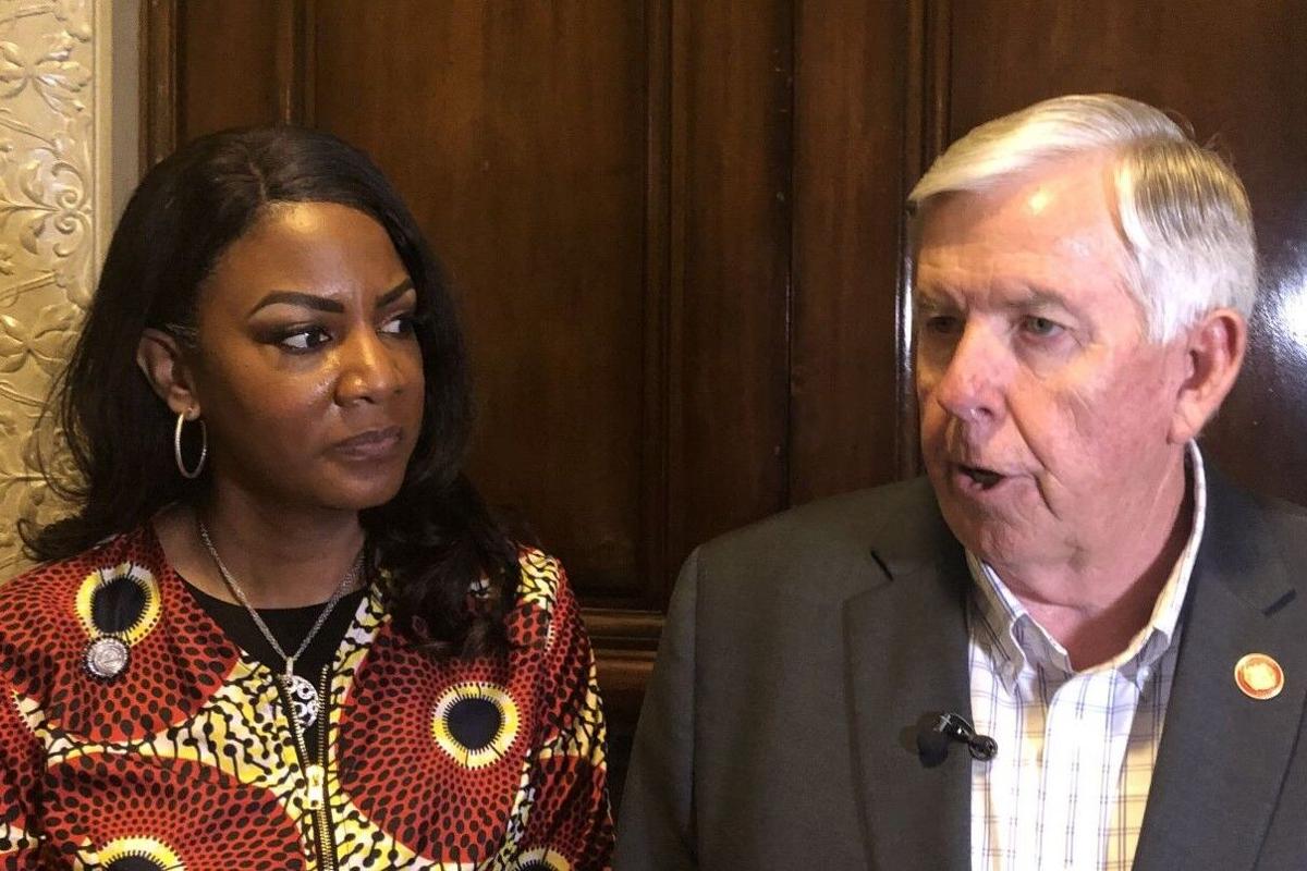 St. Louis Mayor Tishaura Jones and Missouri Gov. Mike Parson, both ...