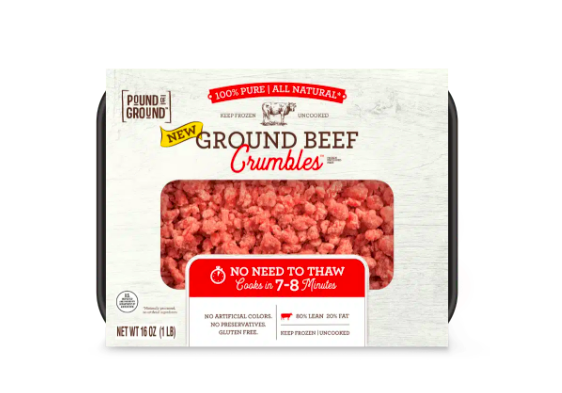 Best Bites: Pound of Ground Crumbles frozen uncooked ground beef