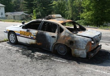 Two men held in Warren County spree that damaged police cars