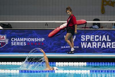 Column: A salute to lifeguards, who are even needed at the Olympic pool