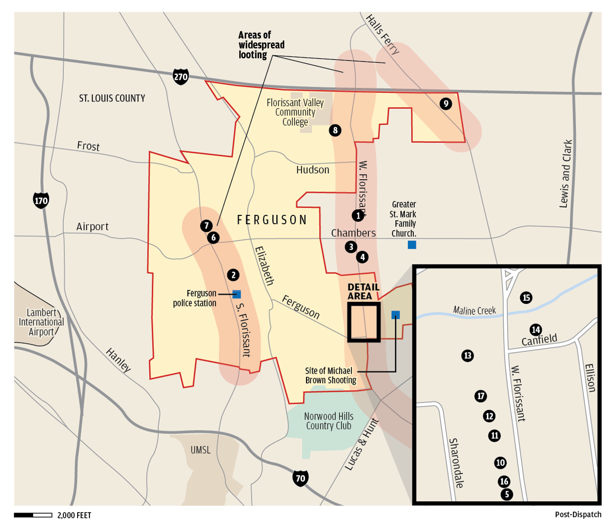 Ferguson and Dellwood struggle to recover from six months of unrest ...