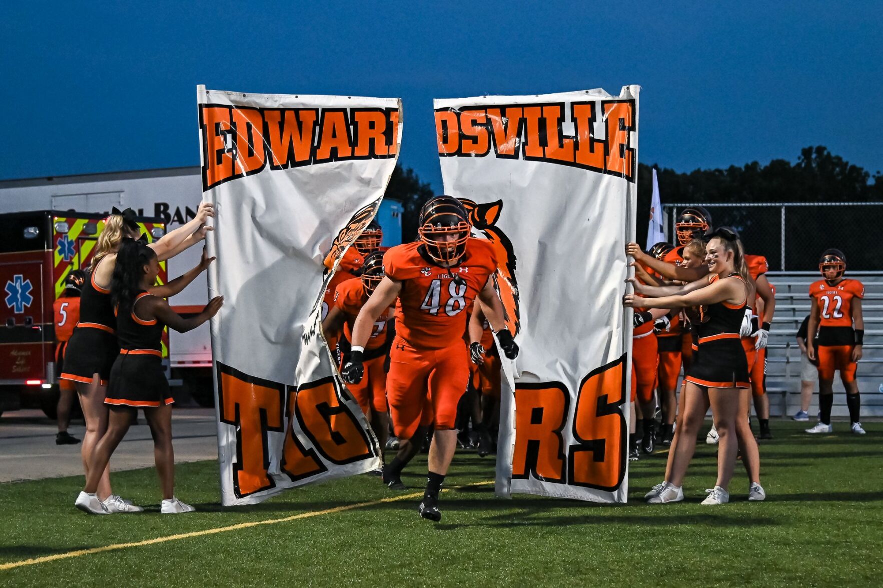 Edwardsville's Jack Weaver carries lacrosse footwork onto football field