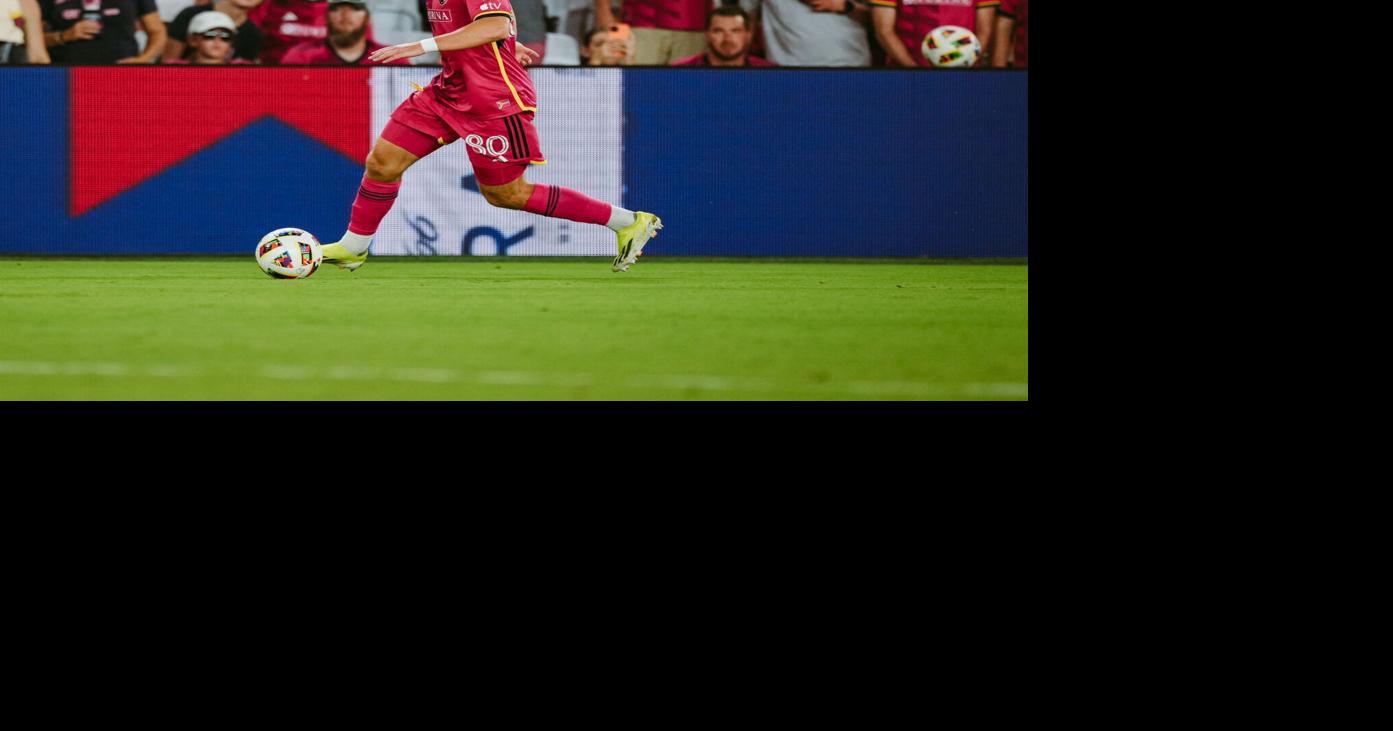 St. Louis City SC's Brendan McSorley celebrates MLS debut