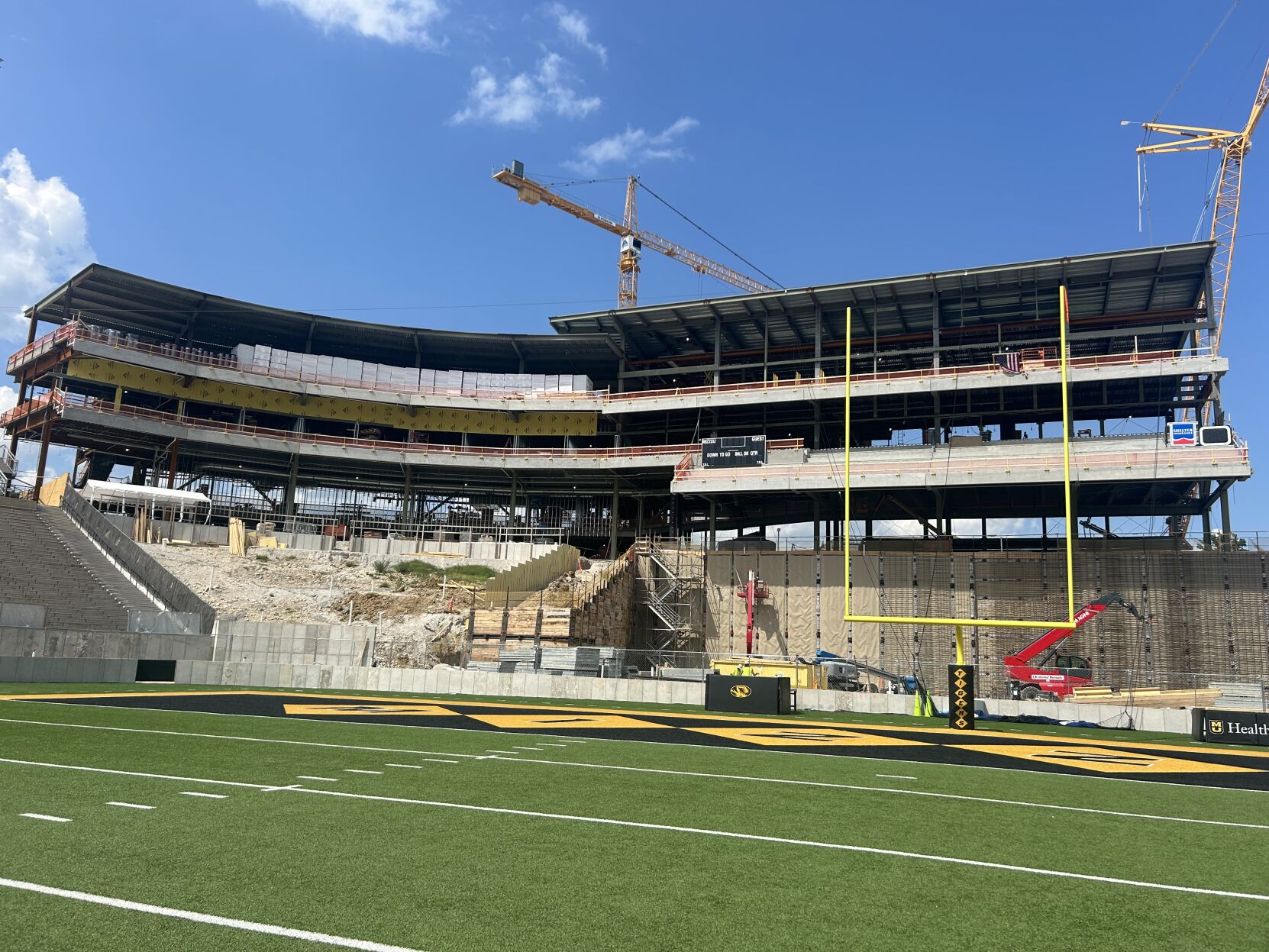 Construction on Mizzou's Faurot Field on pace