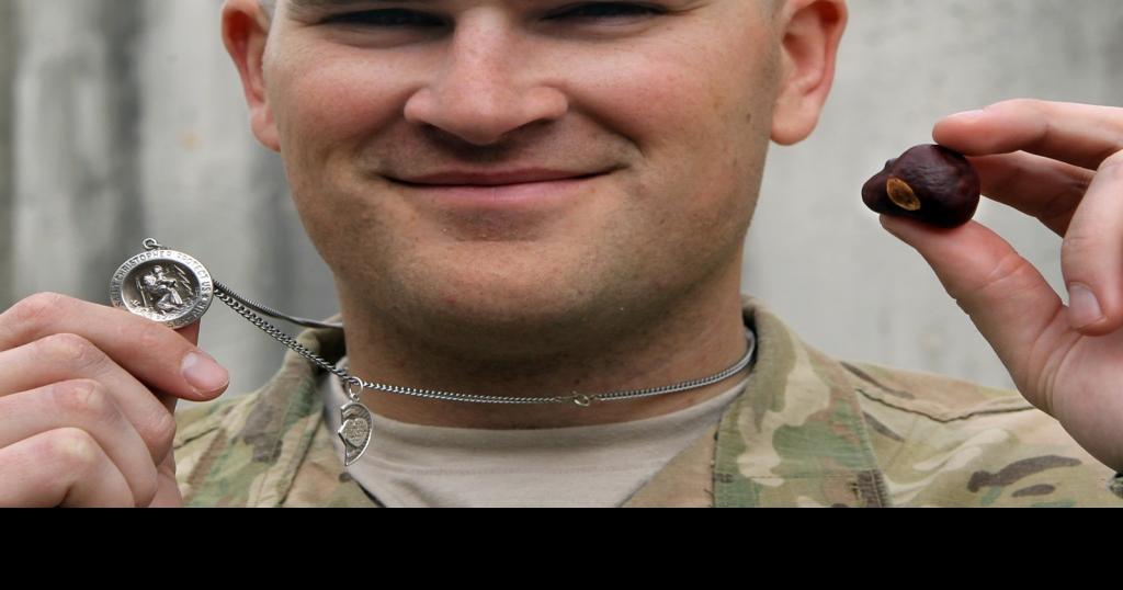 Soldiers with their good luck charms