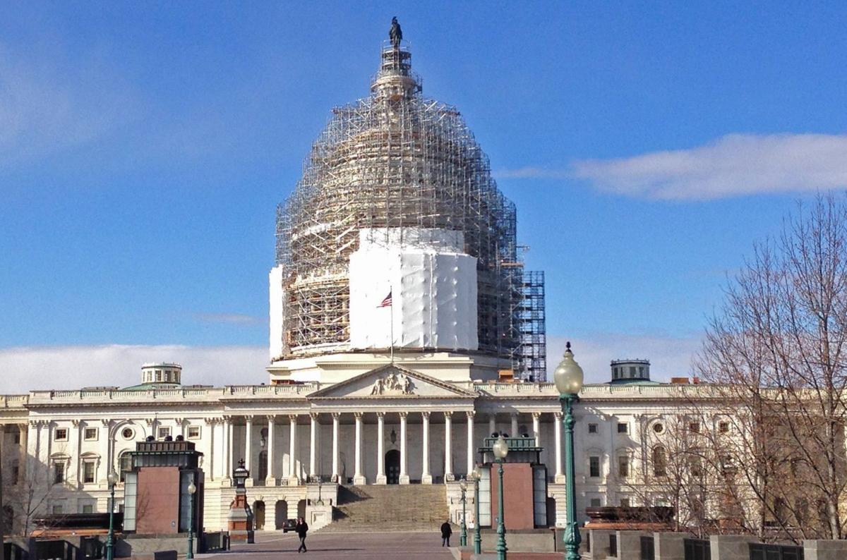 Capitol Dome getting facelift under massive superstructure