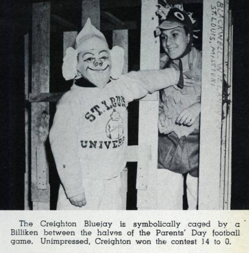 St. Louis University shows off a new look for its mascot, the Billiken