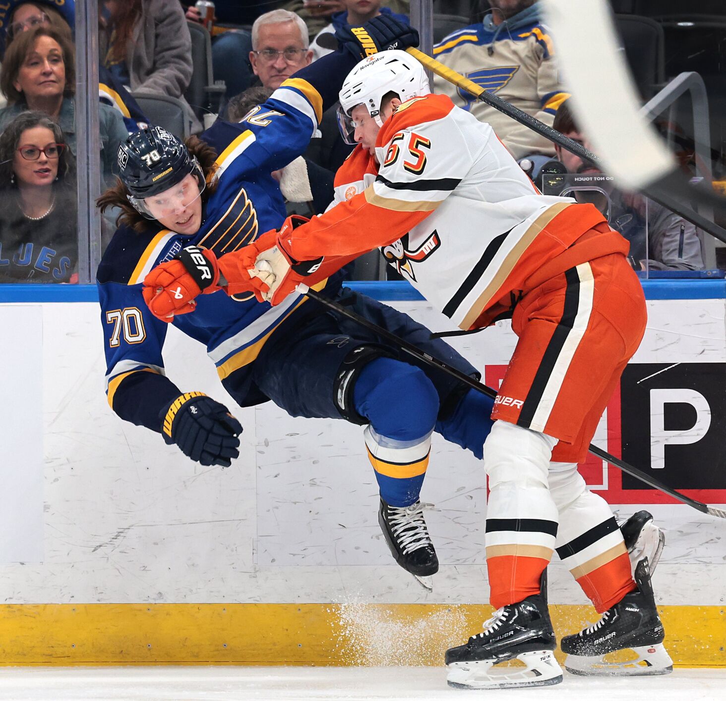 Blues continue dominance of Ducks with 7-2 win, now tied for last ...