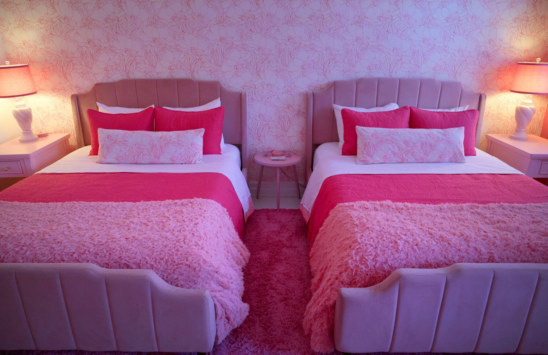 Historic house in Soulard is pretty in pink. Lots of pink