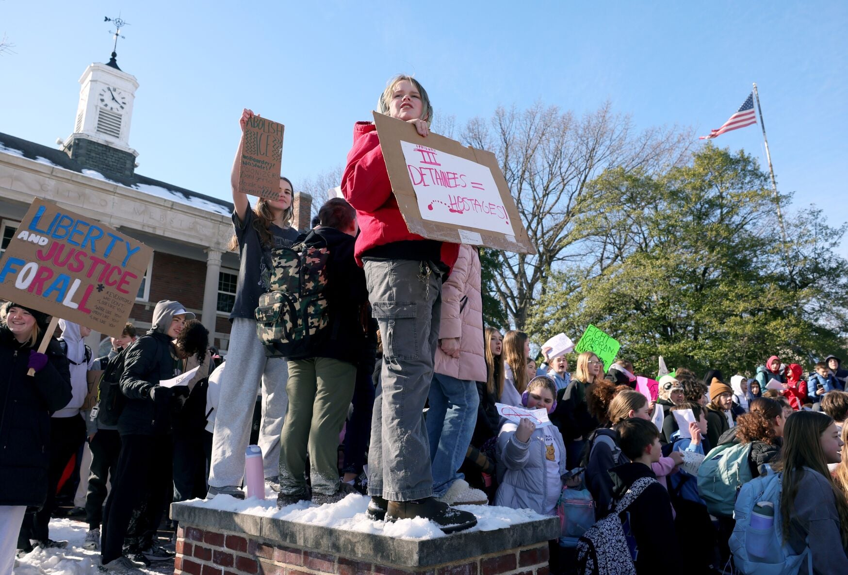 Photos and video: More than 1,000 Webster Groves students walk out to ...