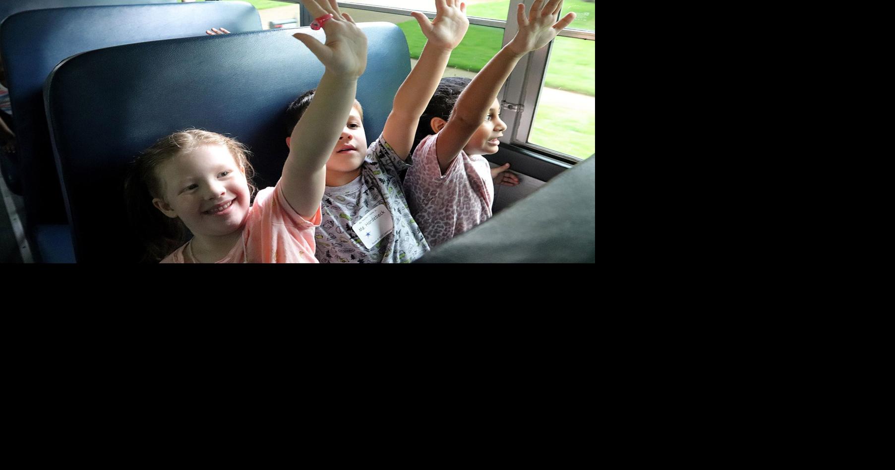 Photos: Kindergartners learn how to safely ride the school bus in ...