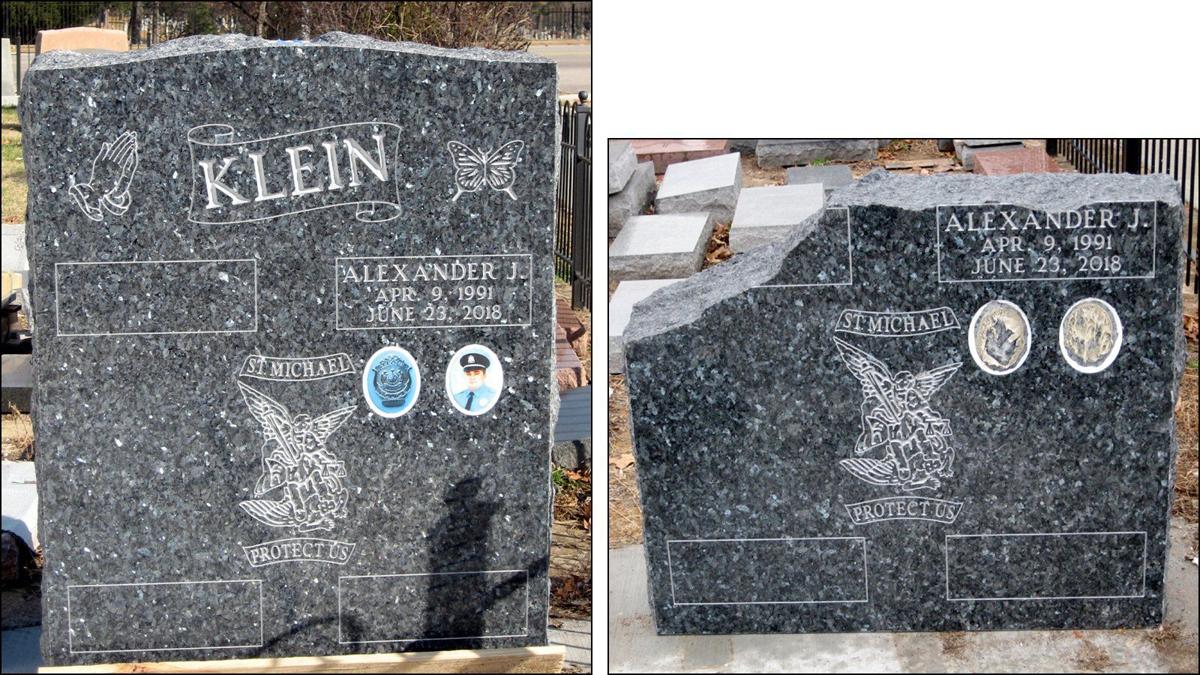 St. Louis officer's gravestone destroyed by vandalism at monument company