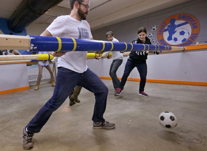 Human foosball features breath-stealing twists, turns