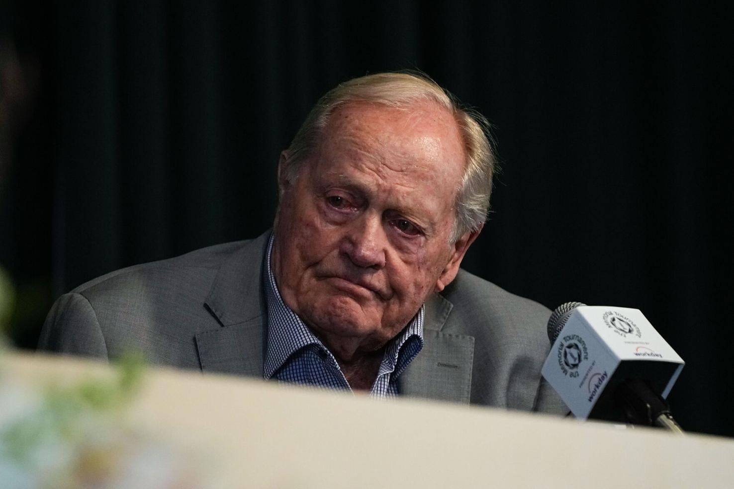 Jack Nicklaus speaks to the media about the Memorial Tournament at ...