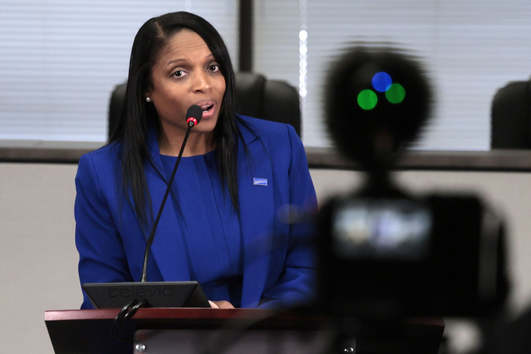 Photos: New interim superintendent holds press conference