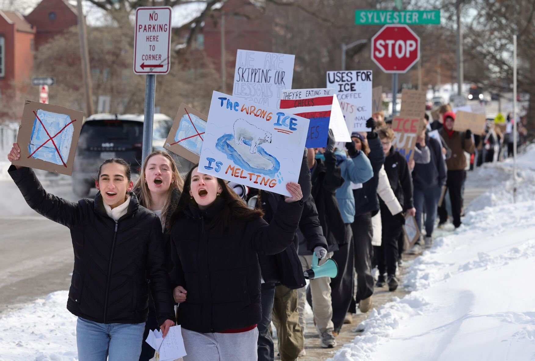 Webster Groves students walk out of school to protest ICE