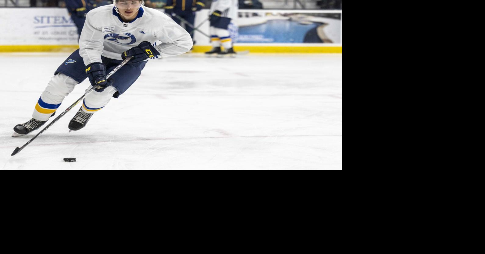 Blues prospect Adam Jecho learning how to use his size