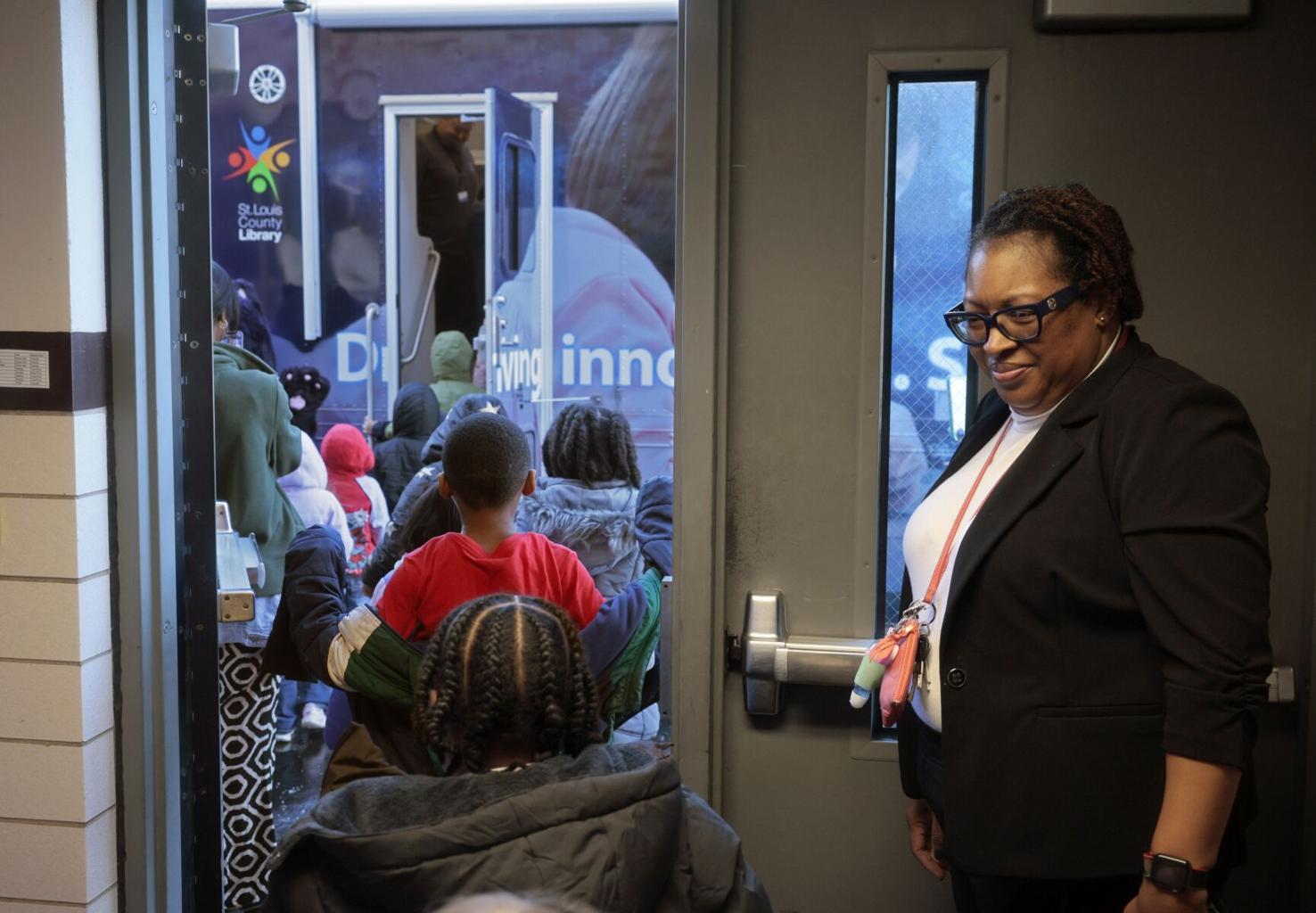 St. Louis County Library's newest bookmobile visits Buder Elementary in ...